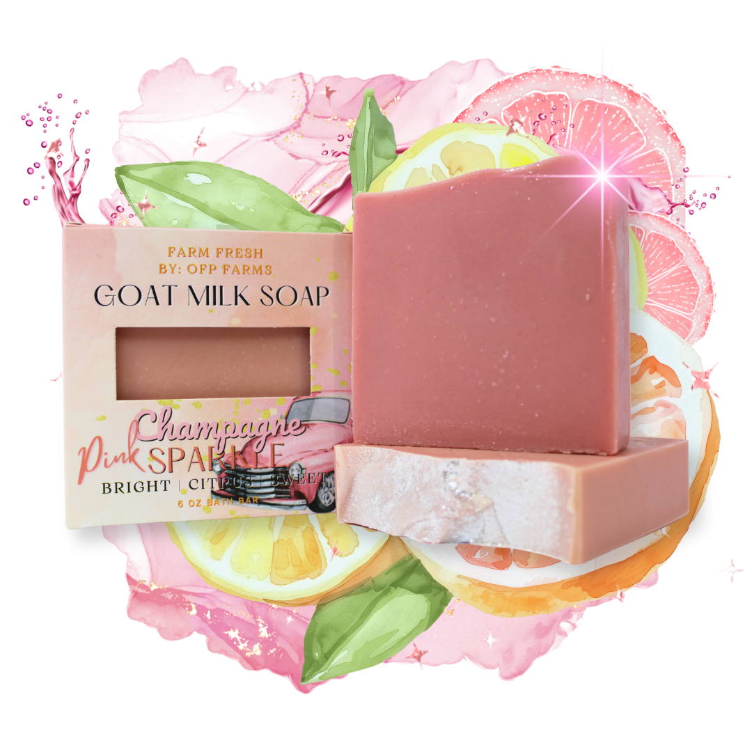 Pink Champagne Sparkle, Tallow and Goat Milk Soap – OFP Farms